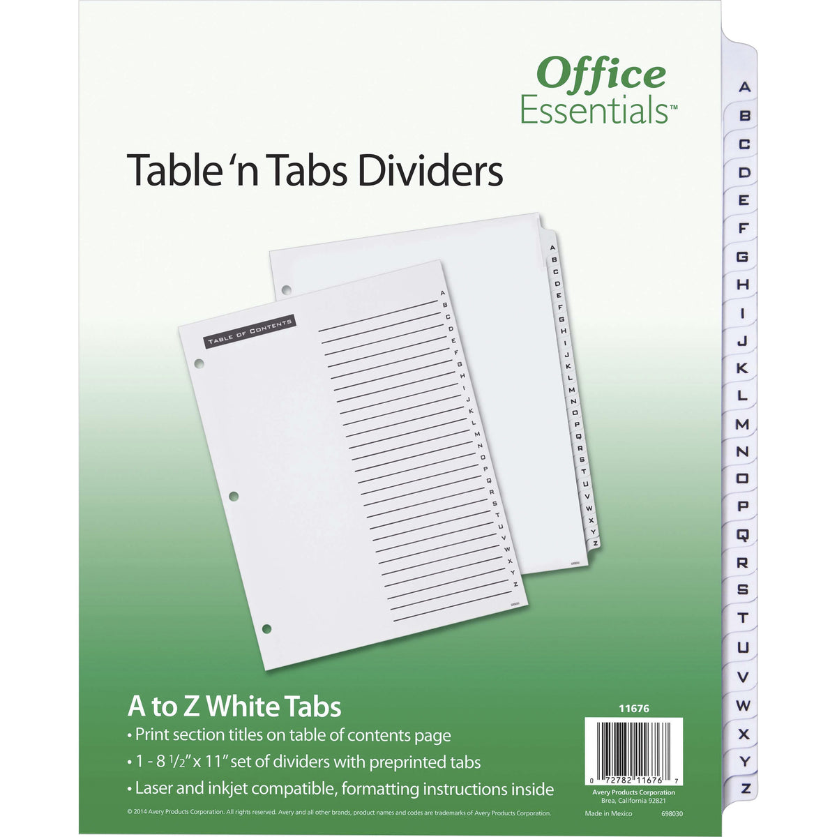 Avery A Z Table N Tabs Dividers RAM4 Store Avery A Z Table N Tabs Dividers RAM4 Store